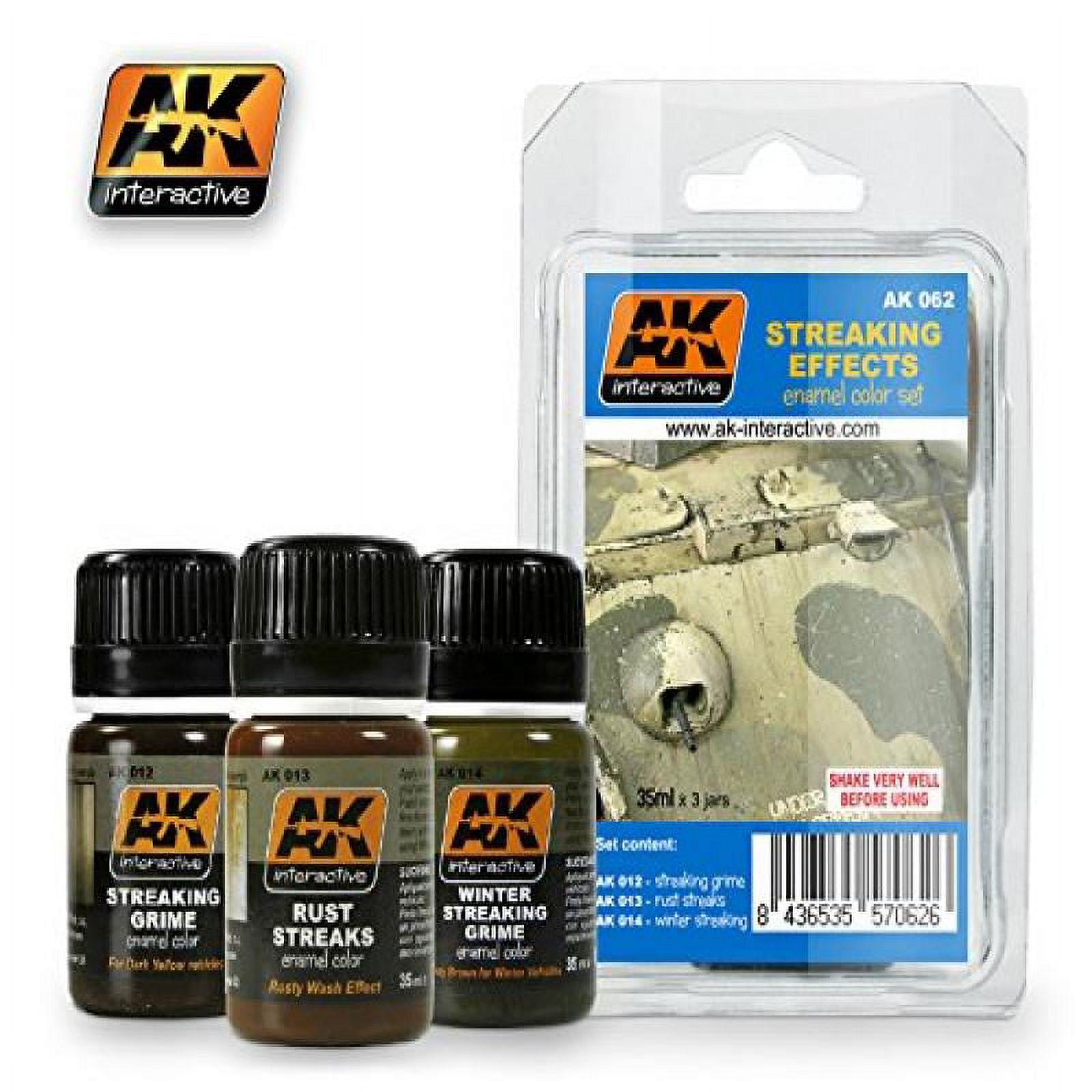 Streaking Effects Enamel Paint Set (12, 13, 14) AK Interactive - Walmart.com