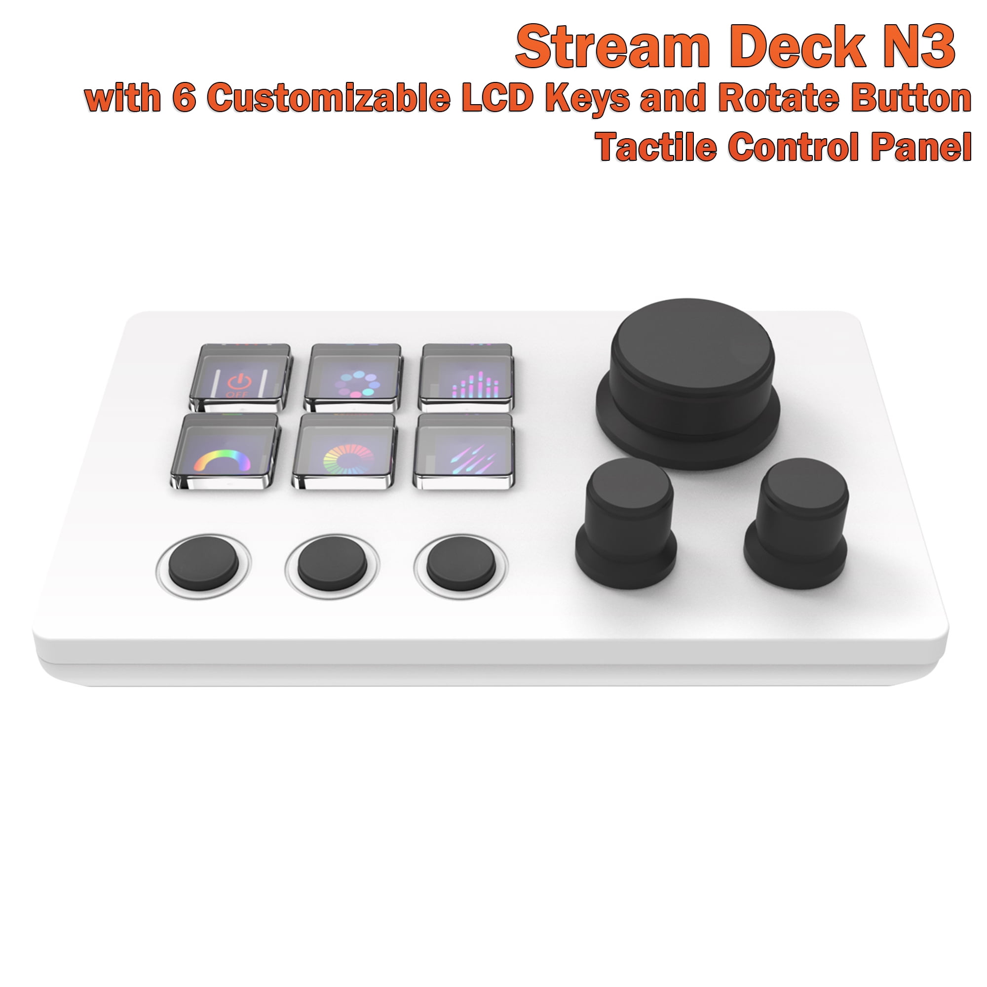 Stream Deck N3 with 6 Customizable LCD Keys and Rotate Button Tactile ...
