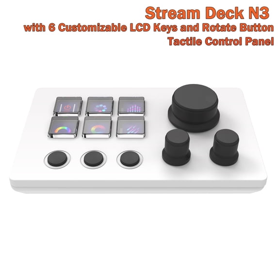 Stream Deck N3 with 6 Customizable LCD Keys and Rotate Button Tactile ...