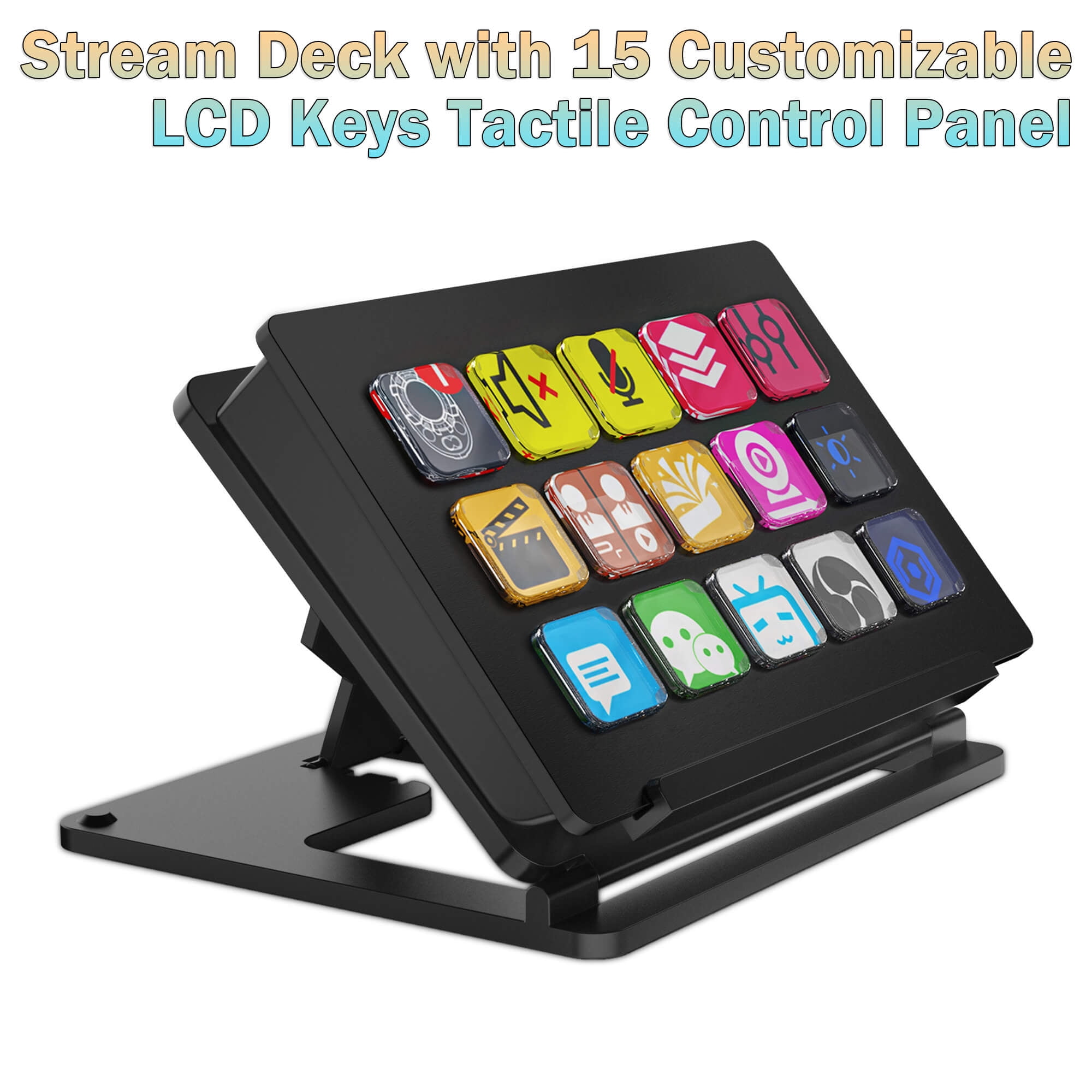 Stream Deck with 15 Customizable LCD Keys Tactile Control Panel ...