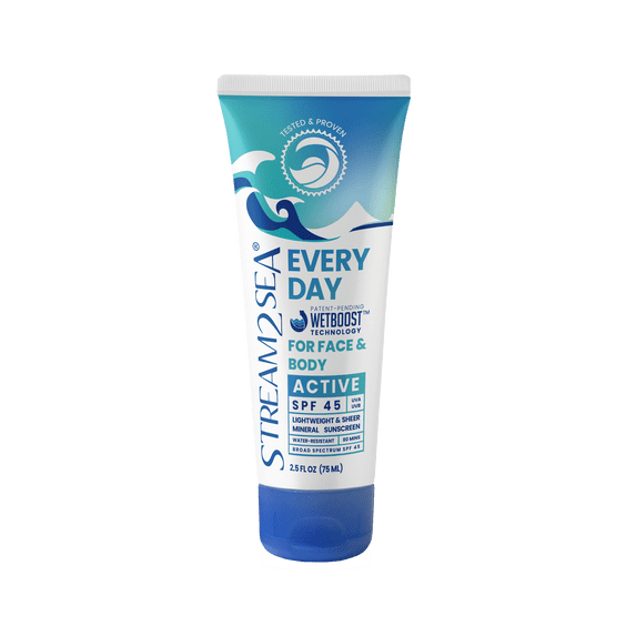 Stream2Sea Coral Friendly Active Mineral Sunscreen, SPF 45, UVA/UVB ...