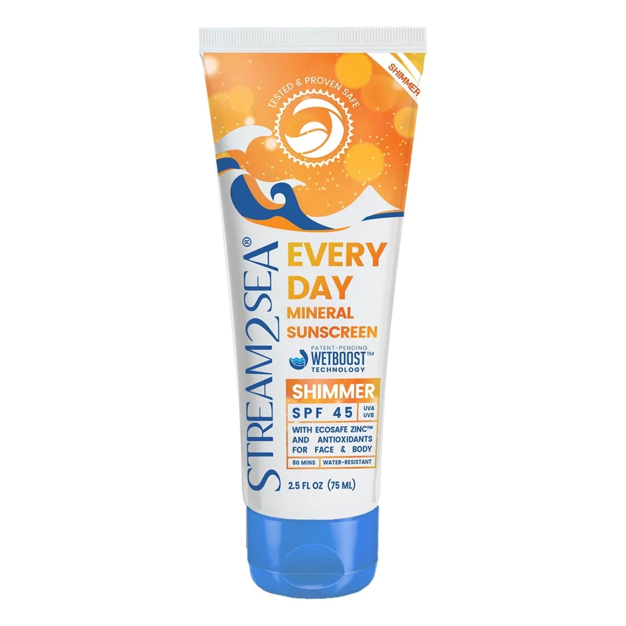 Stream2Sea SPF45 Reef Safe Shimmer Sunscreen, Paraben Free, Non-Greasy ...