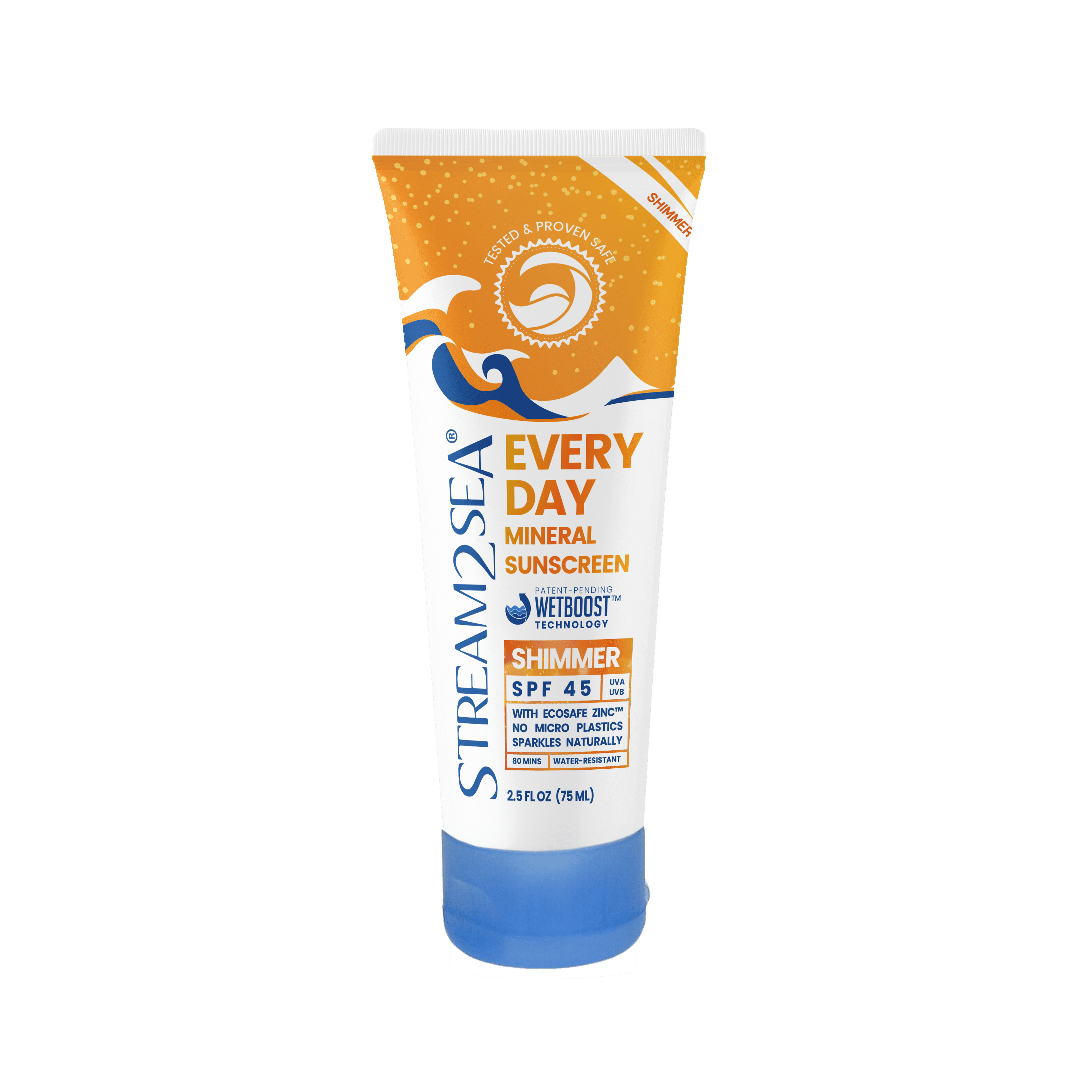 Stream2Sea SPF 45 Reef Safe Shimmer Sunscreen, Paraben Free, Non-Greasy ...