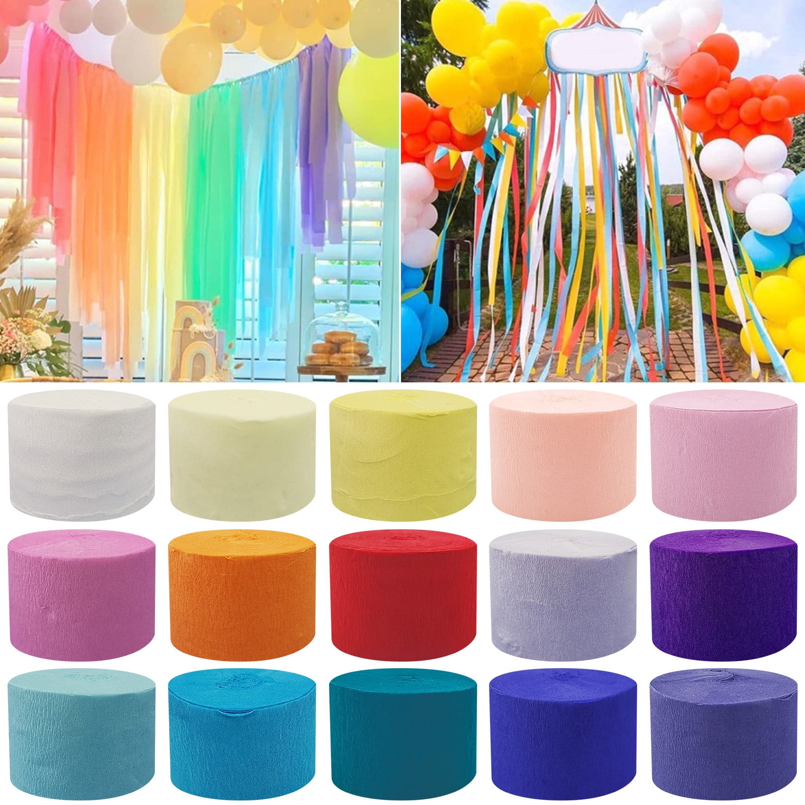 Streamers Party Decorations,Crepe Paper,Rainbow Streamers,Paper Party ...