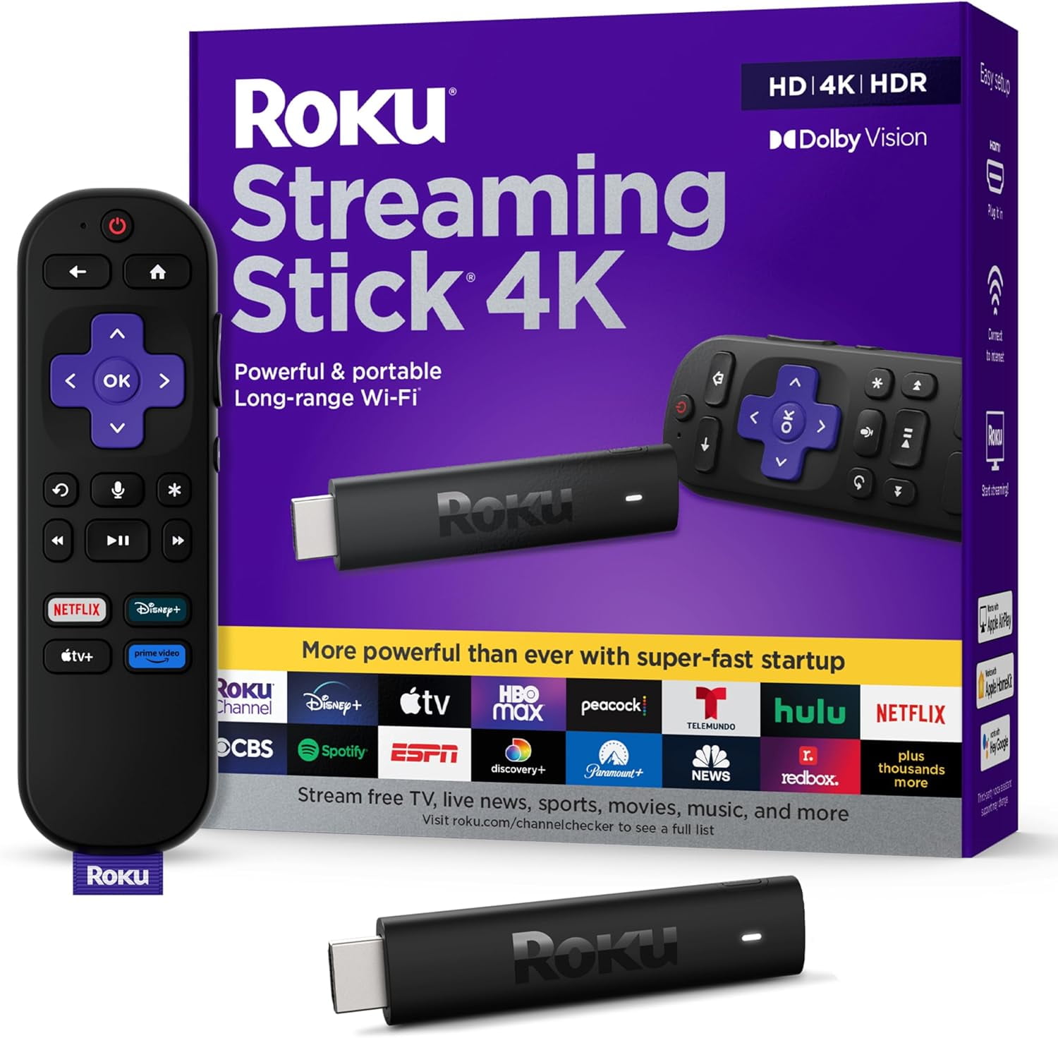 Streaming Stick 4K - HDR & Dolby Vision Device for TV with Voice Remote ...
