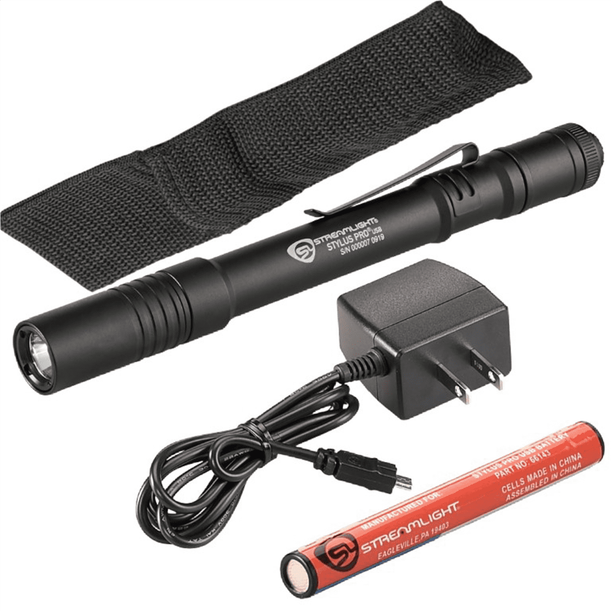 Streamlight 66133 Stylus Pro USB Rechargeable Penlight with 120V AC ...