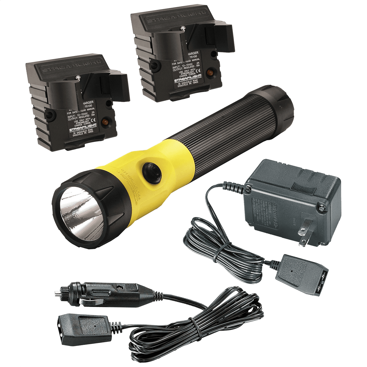 Streamlight 485 Lumen PolyStinger LED Flashlight - 120V/100V AC/12V DC ...