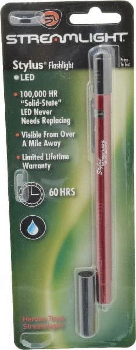 Streamlight White LED Bulb, Mini Flashlight Red Aluminum Body, 3 AAAA ...