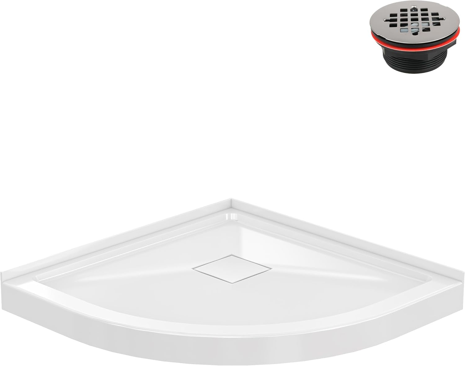Streamline DT-2215-89 34 in. x 34 in. Round Corner PP Shower Base in ...