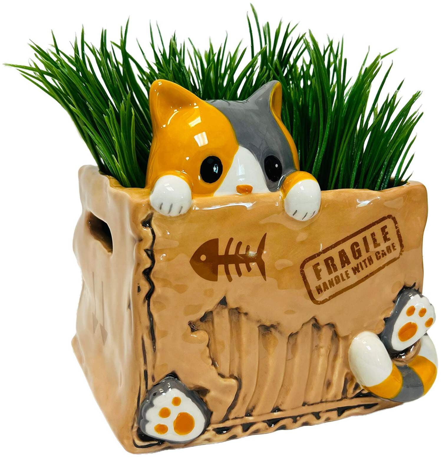 Streamline Imagined Cat In The Box Planter Pot - Walmart.com