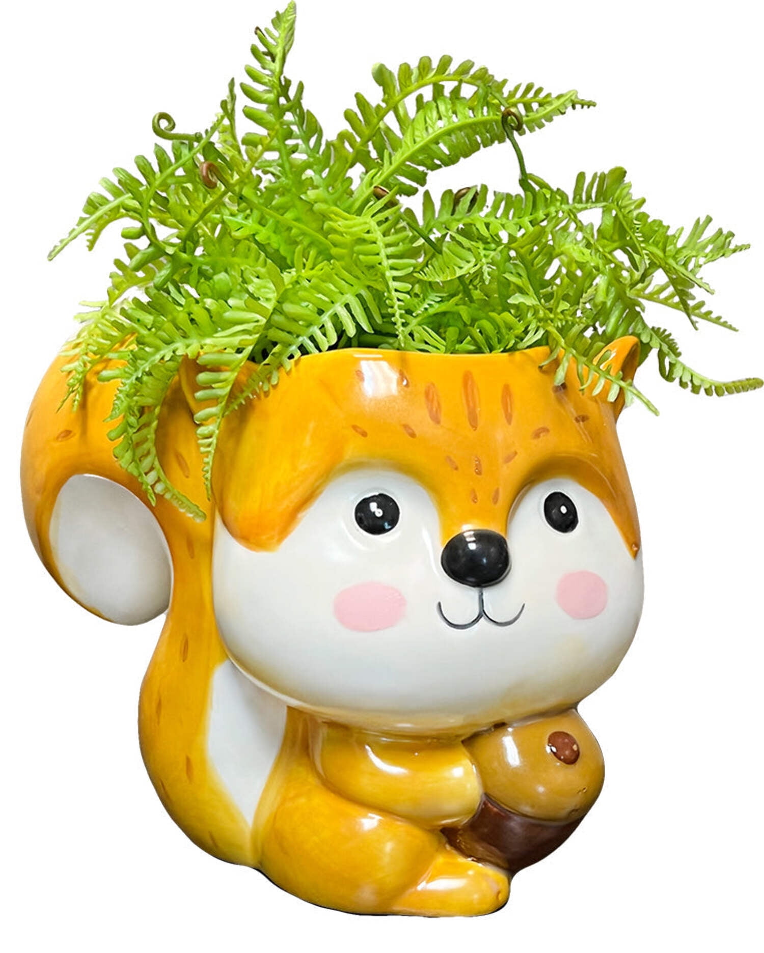Streamline Imagined Squirrel Planter, Ceramic, Yellow - Walmart.com