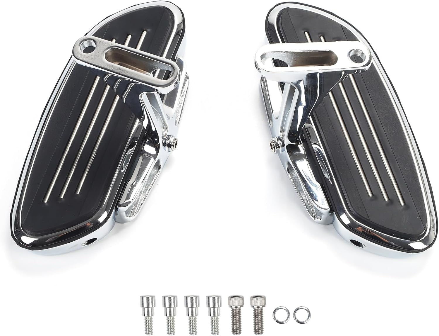 Streamline Motorcycle Passenger Footboard Floorboard with Mount Bracket ...