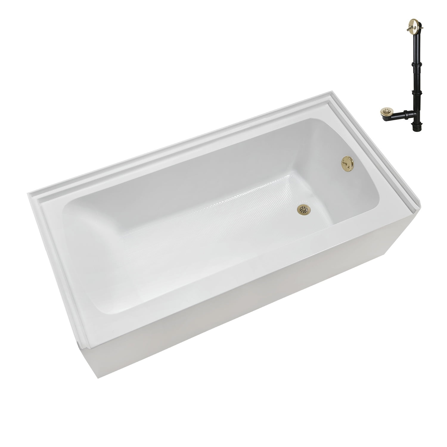 Streamline NAL-5420-PBR 60 in. x 30 in. Acrylic Right-Hand Drain Alcove ...