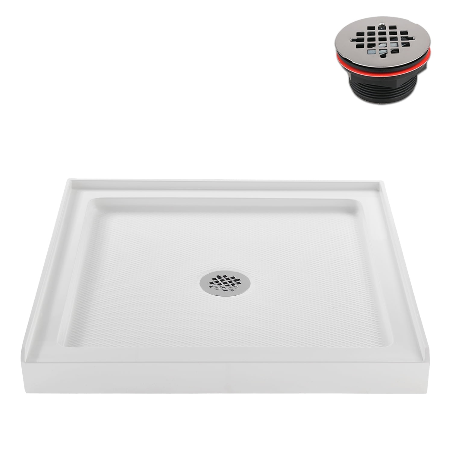 Streamline NT-111-36WH-AL 36 in. x 36 in. Alcove Acrylic Shower Base in ...