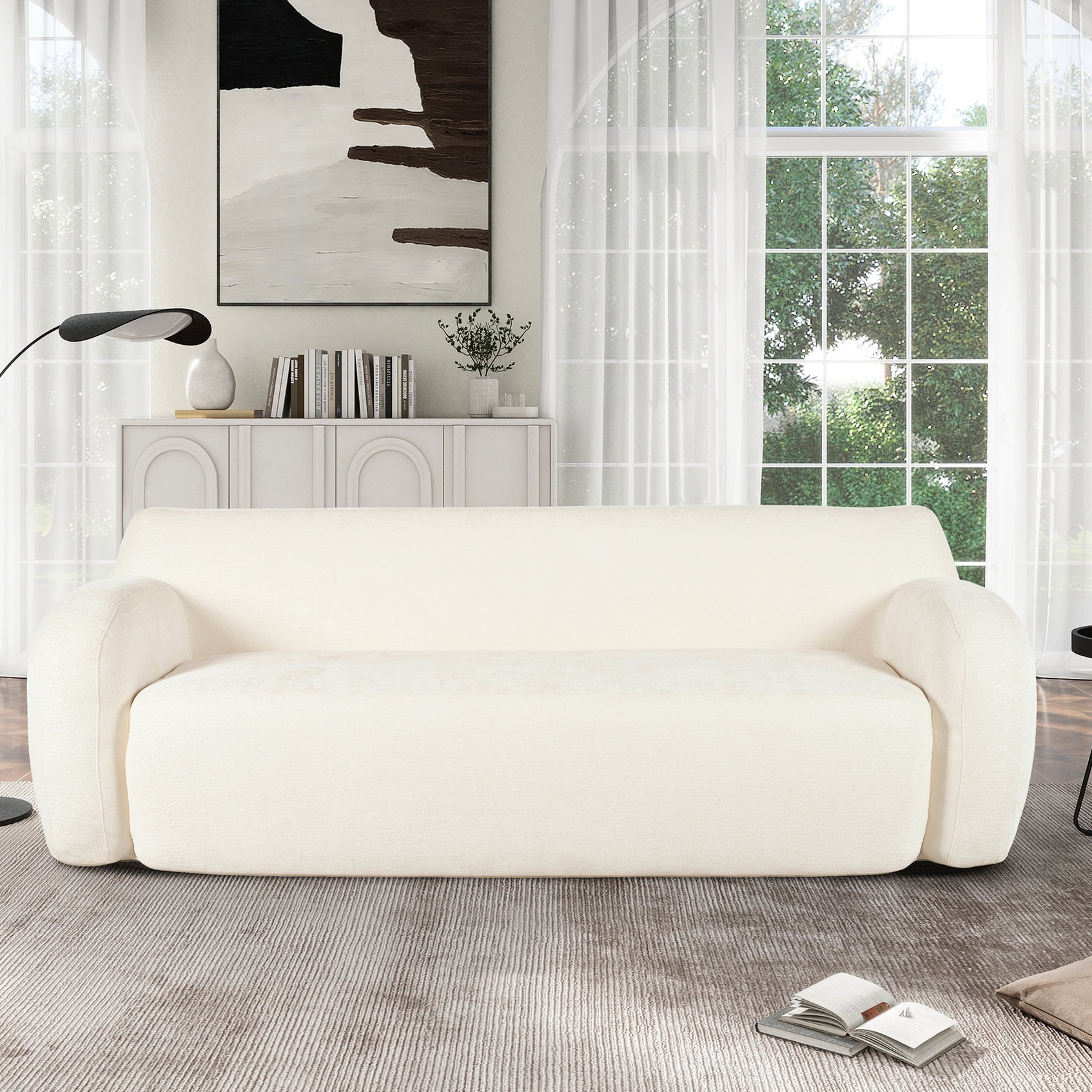 Streamlined 81.5" Sofa, Extra Large Seat Depth / A Cloud-Like Comfort ...