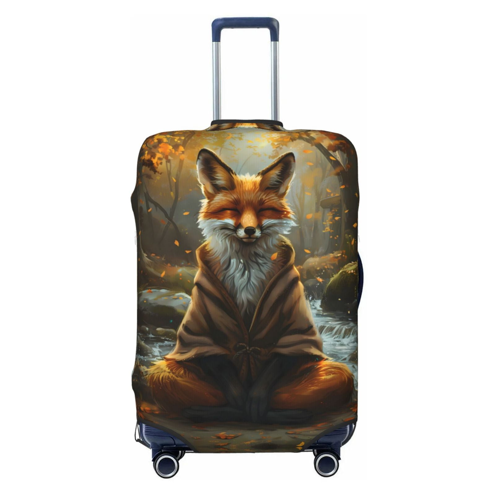 Streamside Meditating Fox Luggage Covers Protector, Scratch Resistant ...