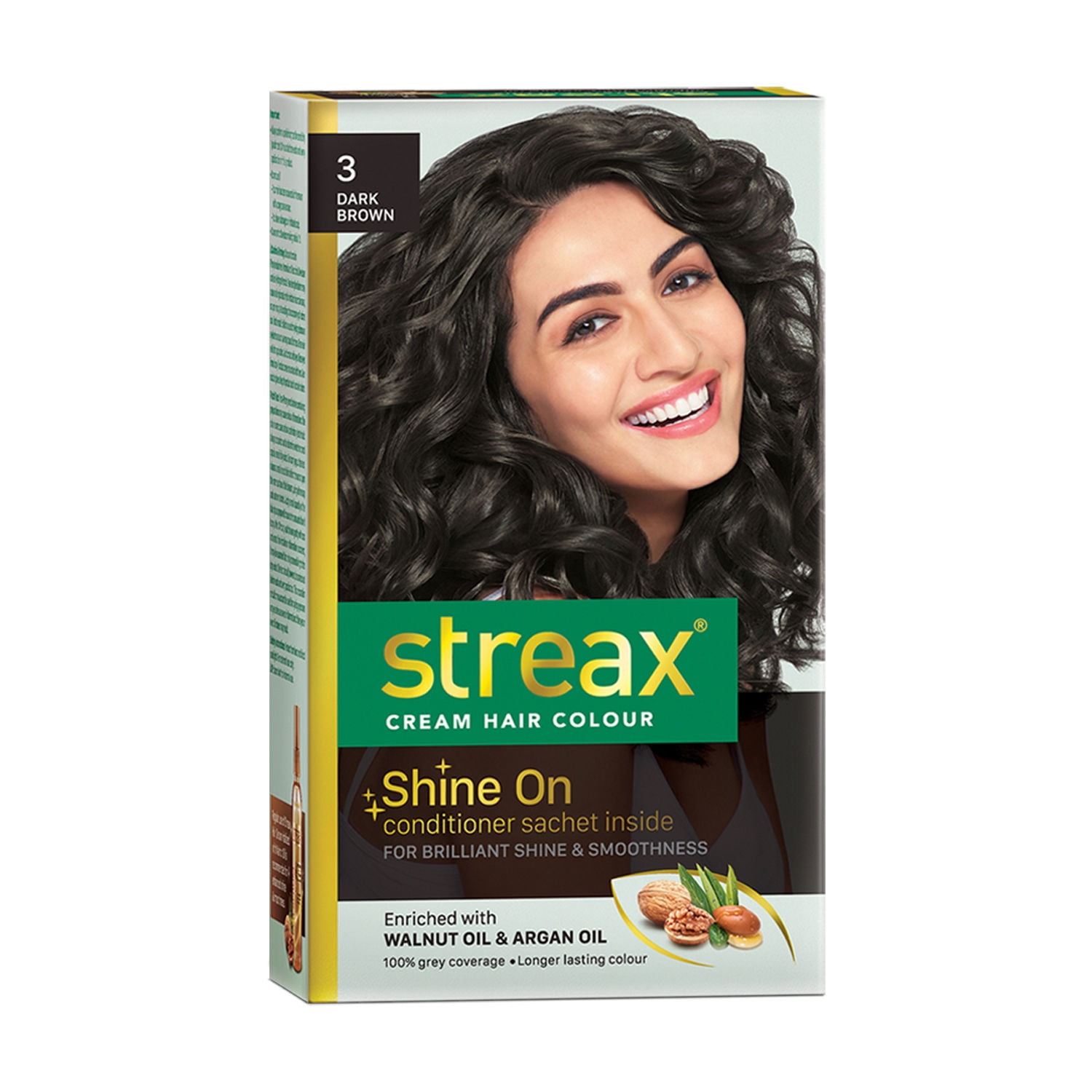 Streax Hair Colour - Dark Brown 3(35gm+25ml) - Walmart.com