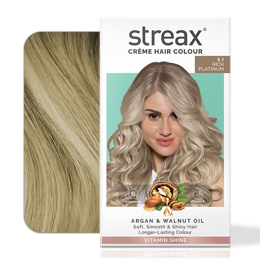 Streax Permanent Hair Colour, 100% Grey coverage, Infused with Argan ...