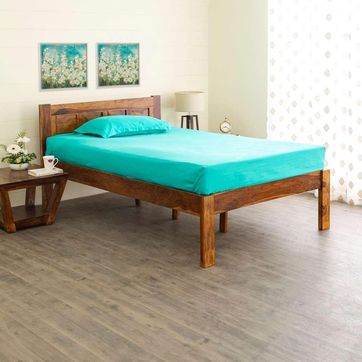 Streema art Solid Sheesham Wood Wooden Single Bed 3 x 6 Cot Without ...