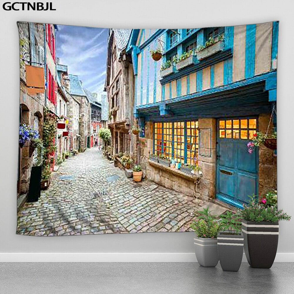 Street Alley Printing Decorative Wall Art Mandala Tapestry Wall Hanging ...