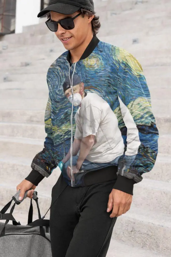 Street Art (Van Gogh) Bomber Jacket - Medium - Walmart.com