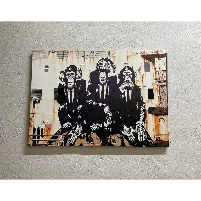 three wise monkey canvas