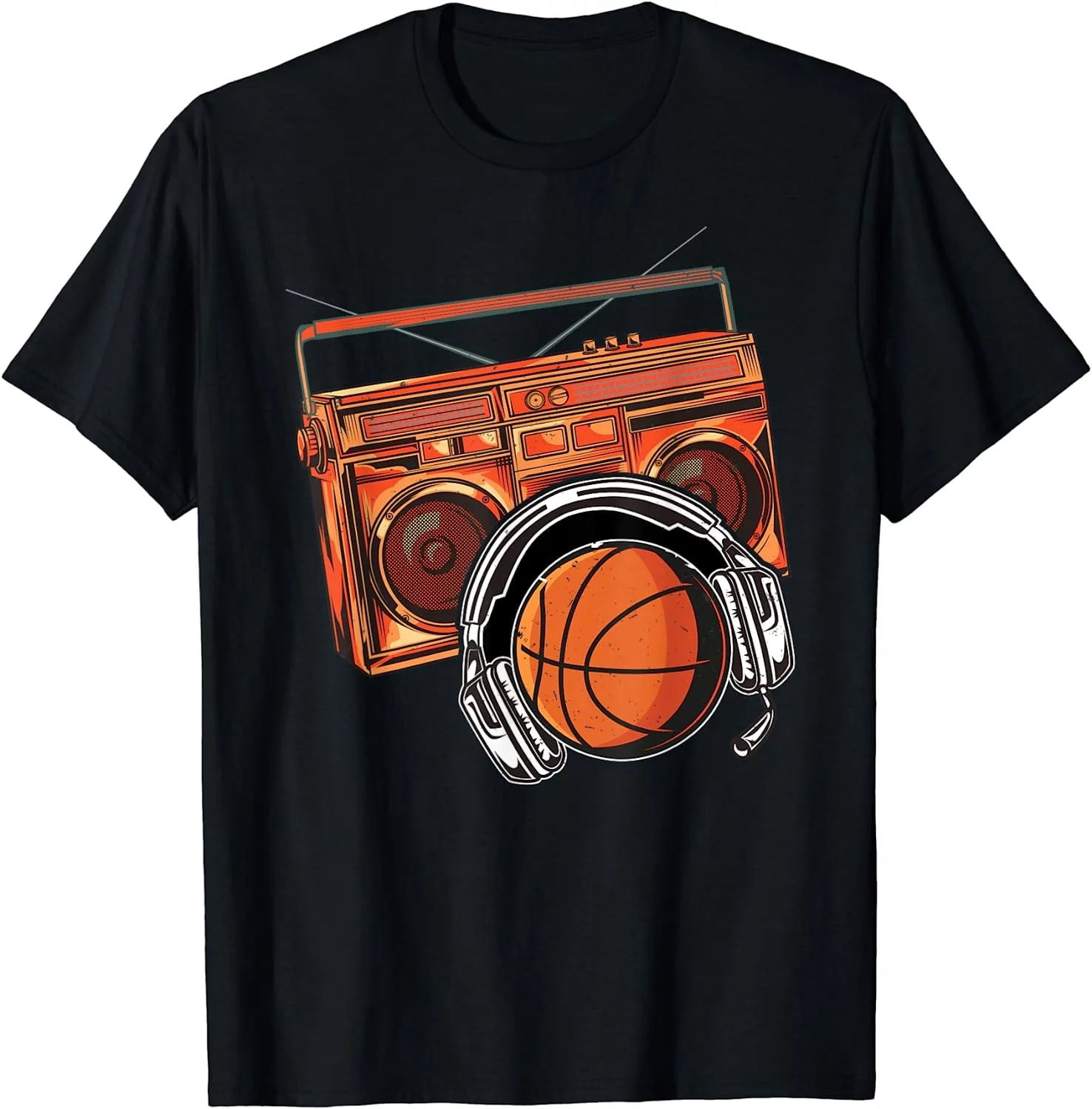 Street Basketball One On One Player Hip Hop Dj Music Box Fun T-Shirt-M ...