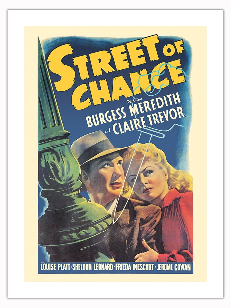 Street of Chance - Starring Burgess Meredith and Claire Trevor - Vintage Film Noir Movie Poster ...