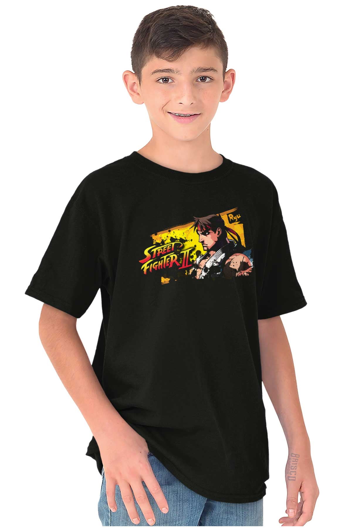 Street Fighter 2 Ryu Paint Drip Crewneck T Shirts Boy Girl Teen Brisco ...