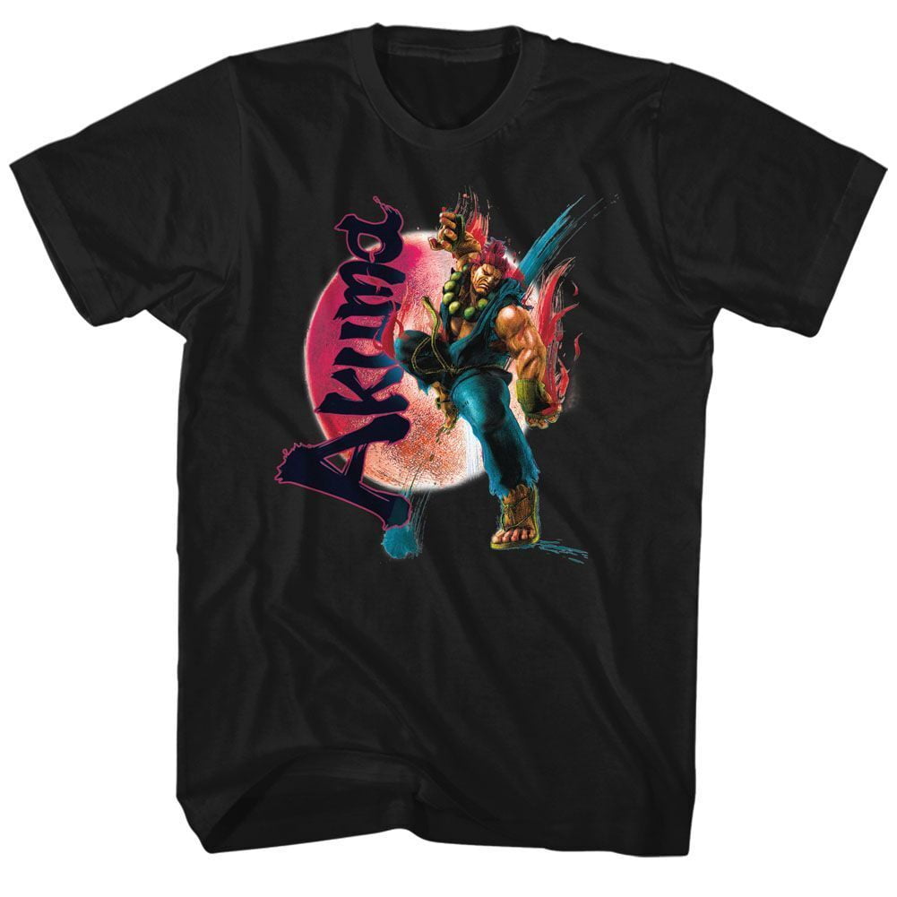 Street Fighter Akuma Black Gaming Shirt - Walmart.com