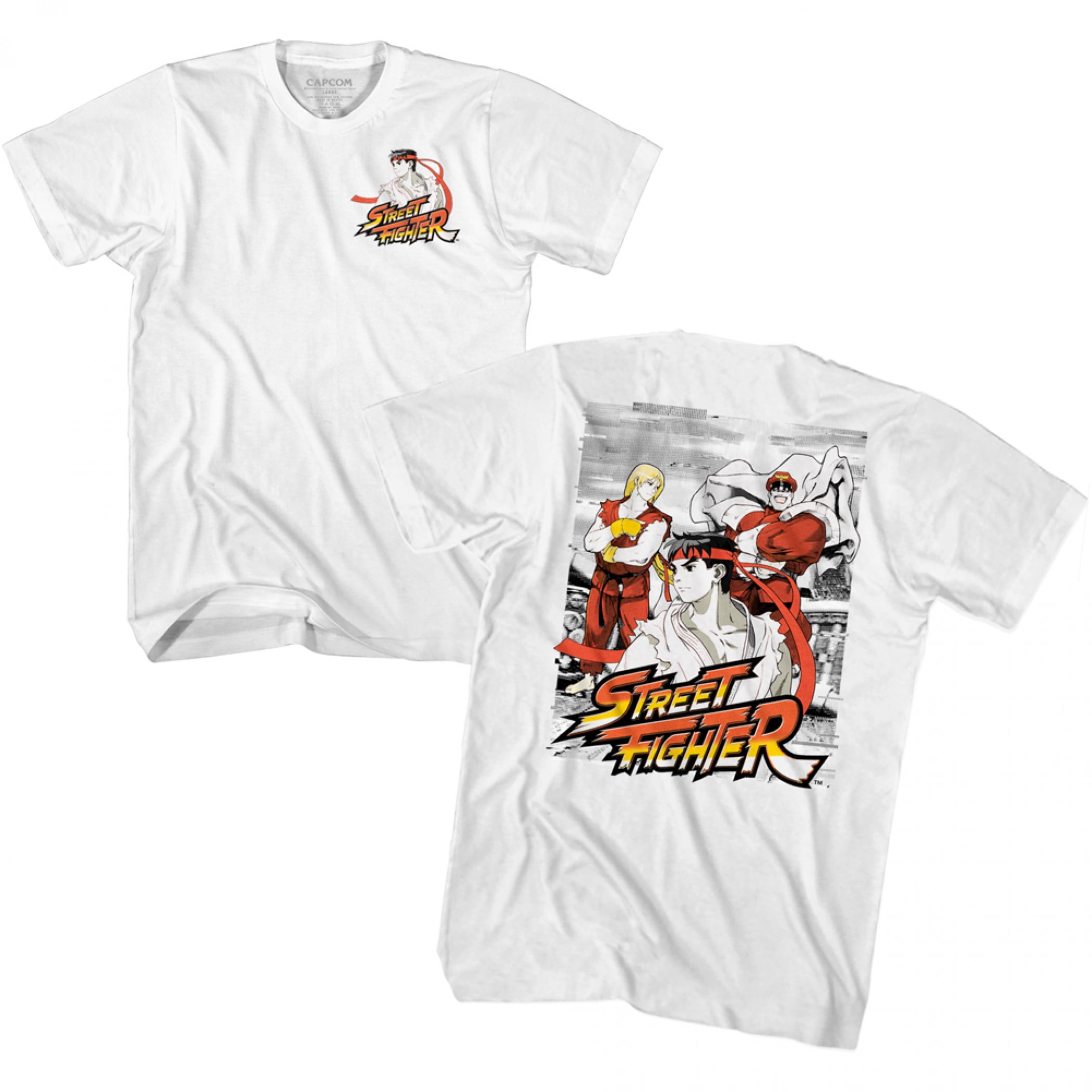 Street Fighter Alpha Series Ryu Ken M. Bison Character On Back T-Shirt-XLarge - Walmart.com