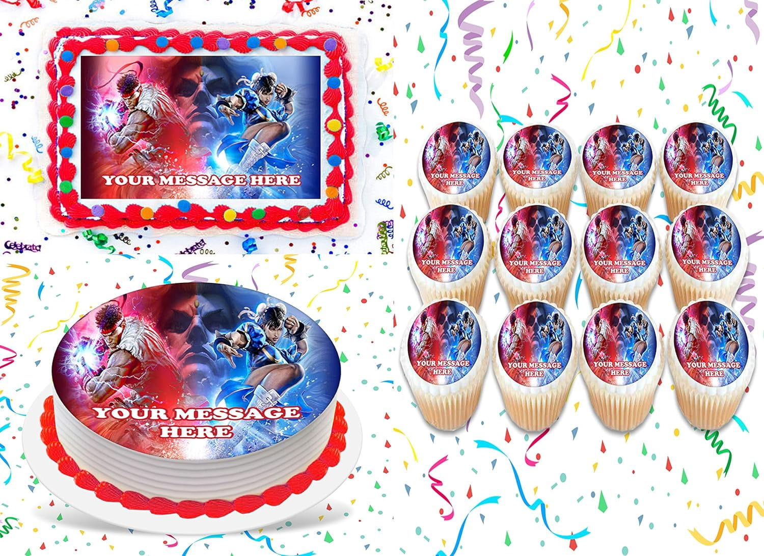 Street Fighter Cake Topper Edible Image Cupcakes Frosting Sugar Sheet ...