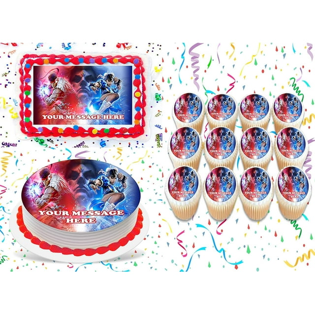 Street Fighter Cake Topper Edible Image Cupcakes Frosting Sugar Sheet ...