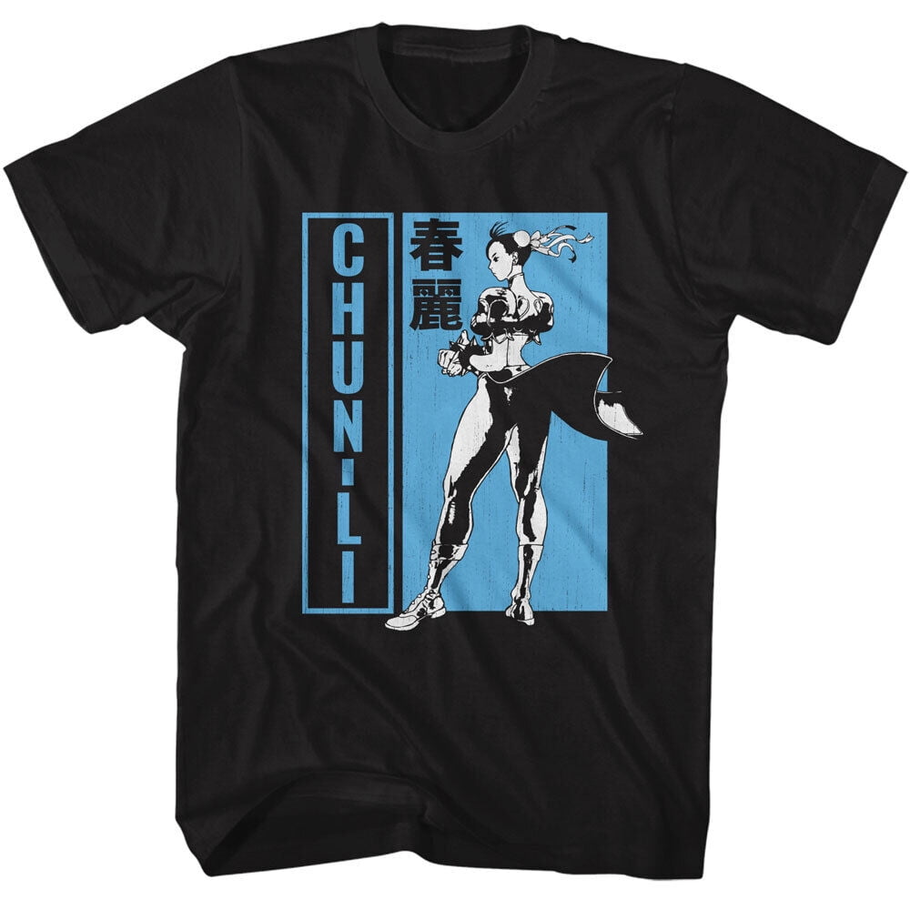 Street Fighter Capcom Video Game Chun Li B / W Character Pose Men's T ...