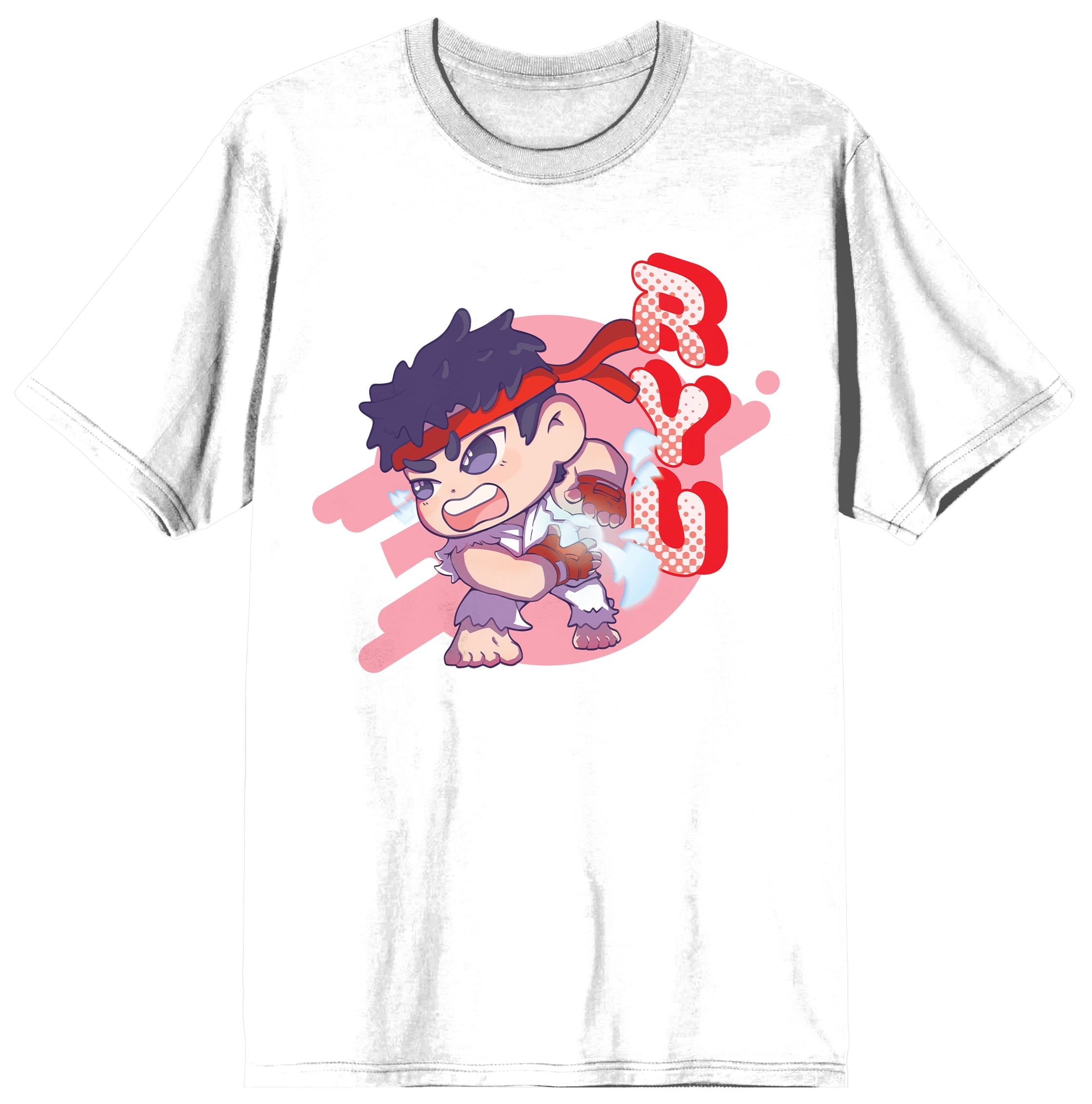 Street Fighter Chibi Ryu Crew Neck Short Sleeve Adult White T-shirt-5XL ...