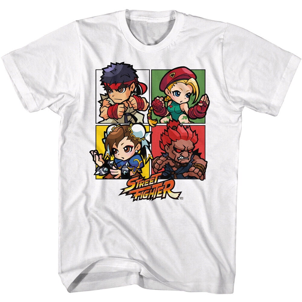 Street Fighter Chibi Warriors Men's T Shirt Ryu Cammy Akuma Chun-Li ...