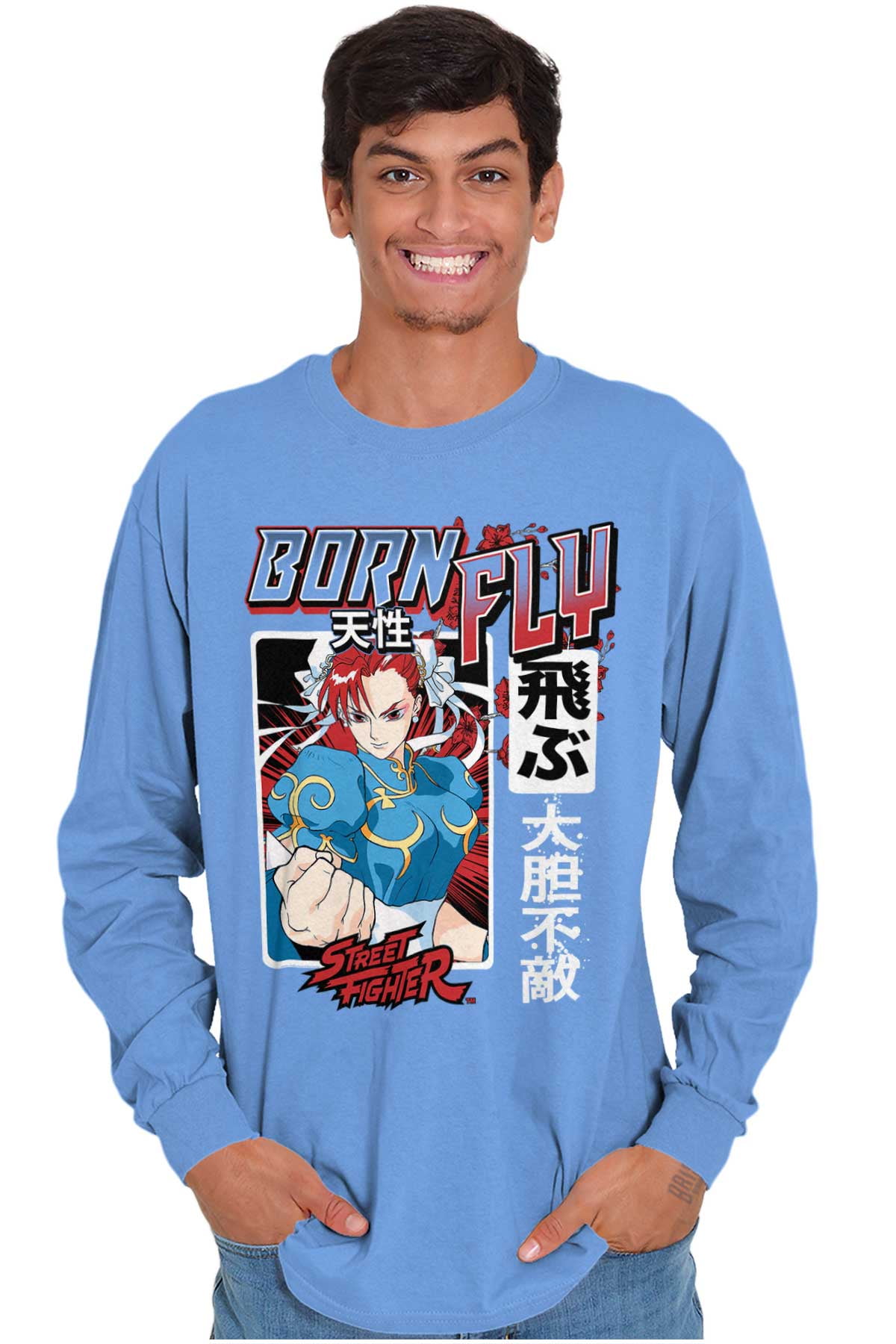 Street Fighter Chun Li Born Fly Long Sleeve Tshirt Men Women Brisco
