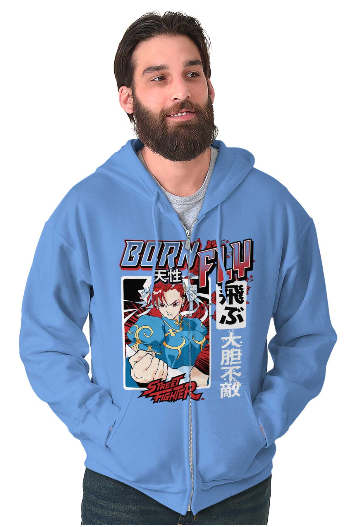 Street Fighter Chun Li Born Fly Zip Up Hoodie Men's Women's Brisco ...