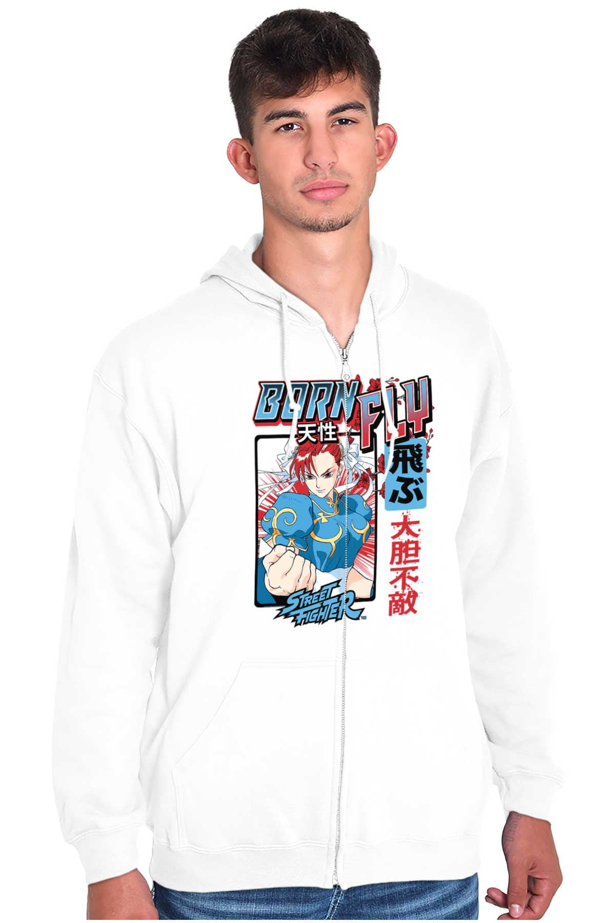 Street Fighter Chun Li Born Fly Zip Up Hoodie Men's Women's Brisco ...