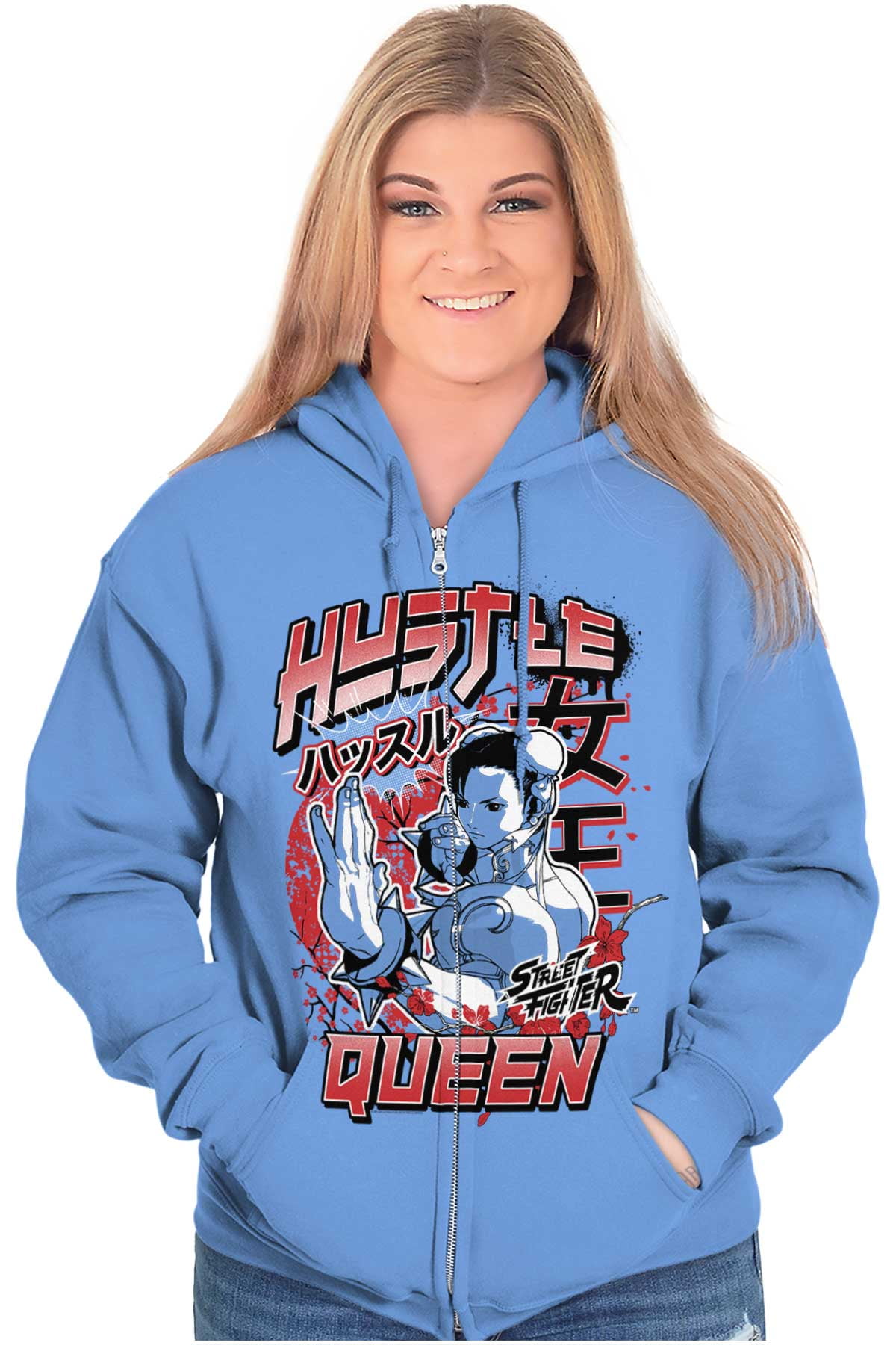 Street Fighter Chun Li Hustle Queen Zip Hoodie Sweatshirt Women Brisco ...