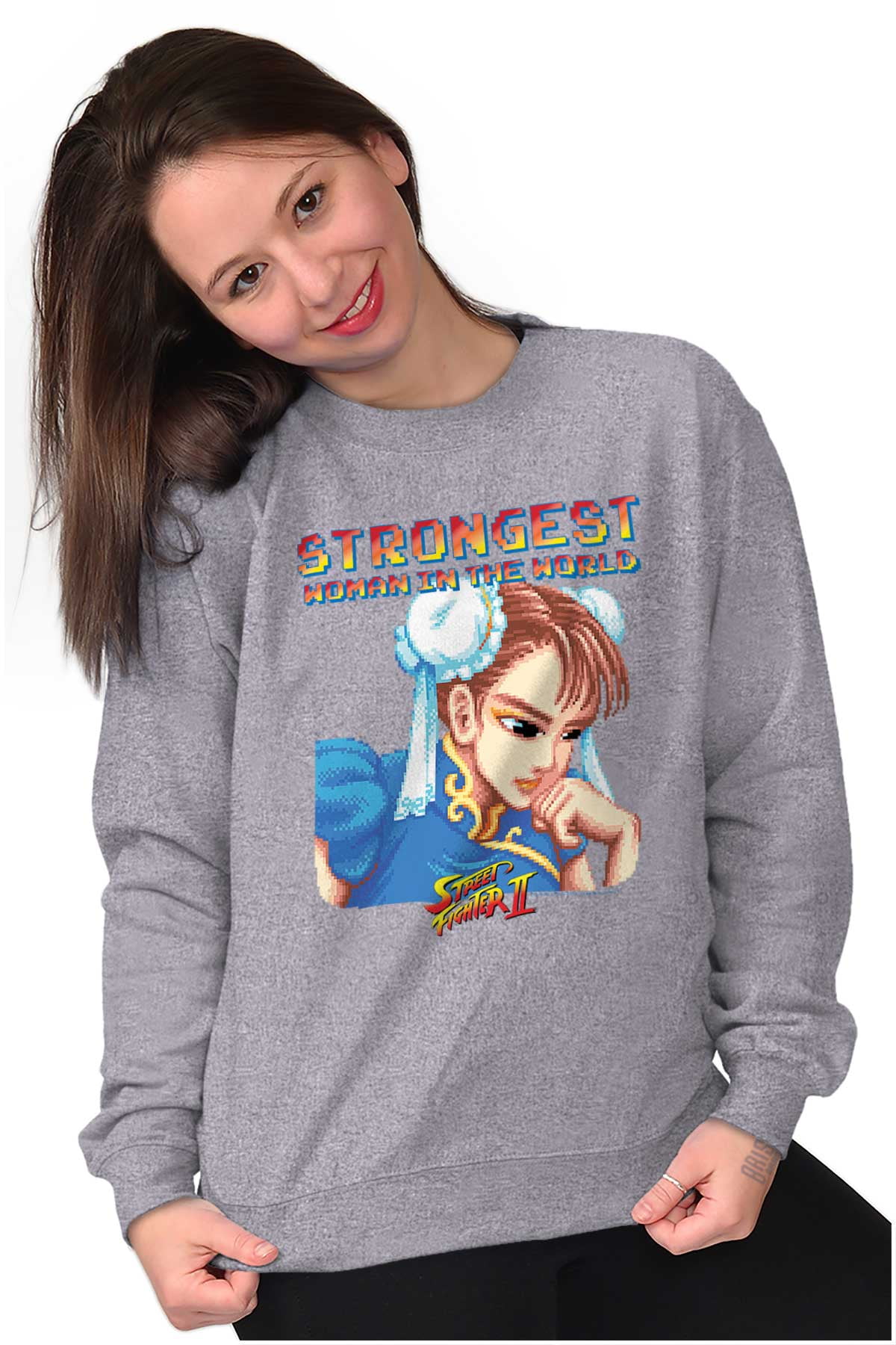 Street Fighter Chun Li Strong Woman Women Plus Size Sweatshirt Brisco ...