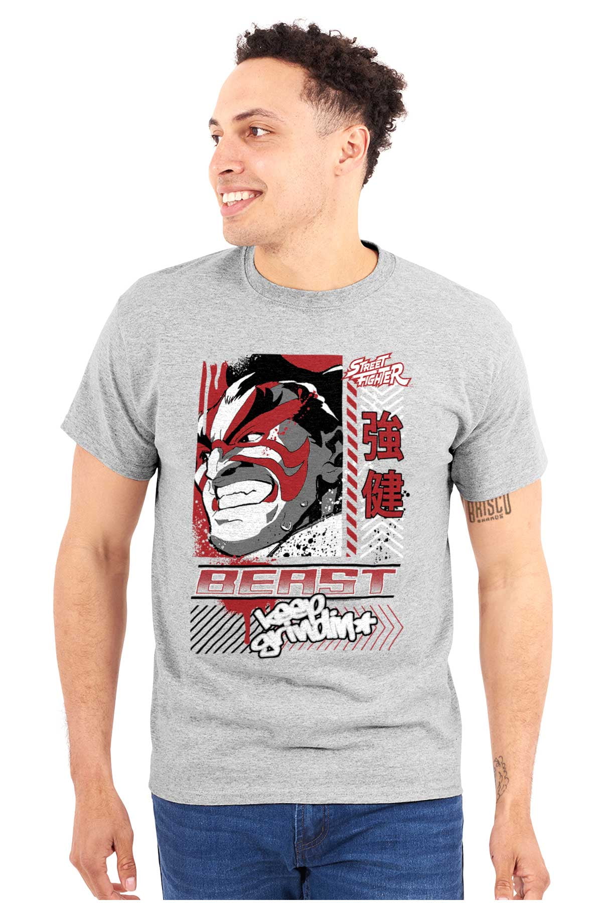 Street Fighter E Honda Beast Grindin Men's Big & Tall Crewneck Graphic ...