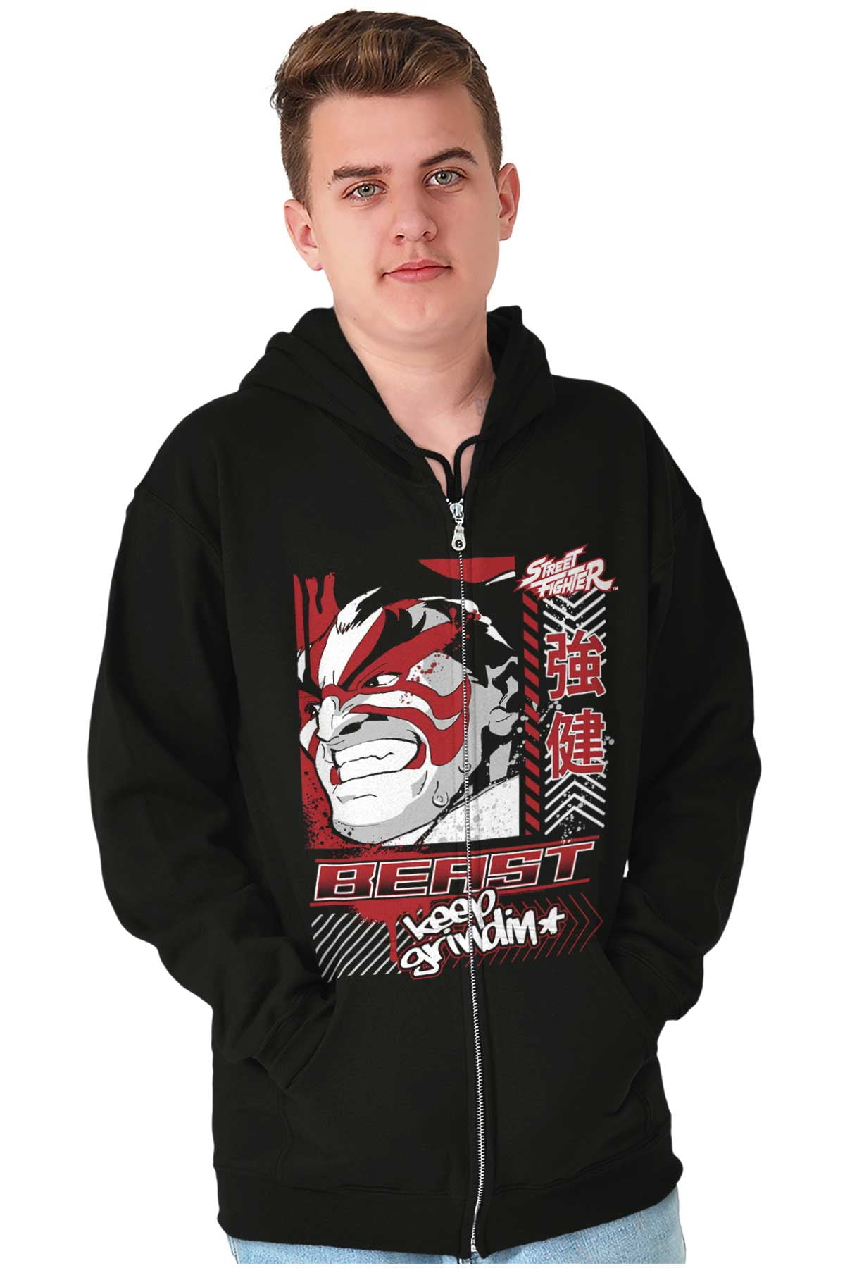 Street Fighter E Honda Beast Grindin Men Big & Tall Zip Hoodie Brisco ...