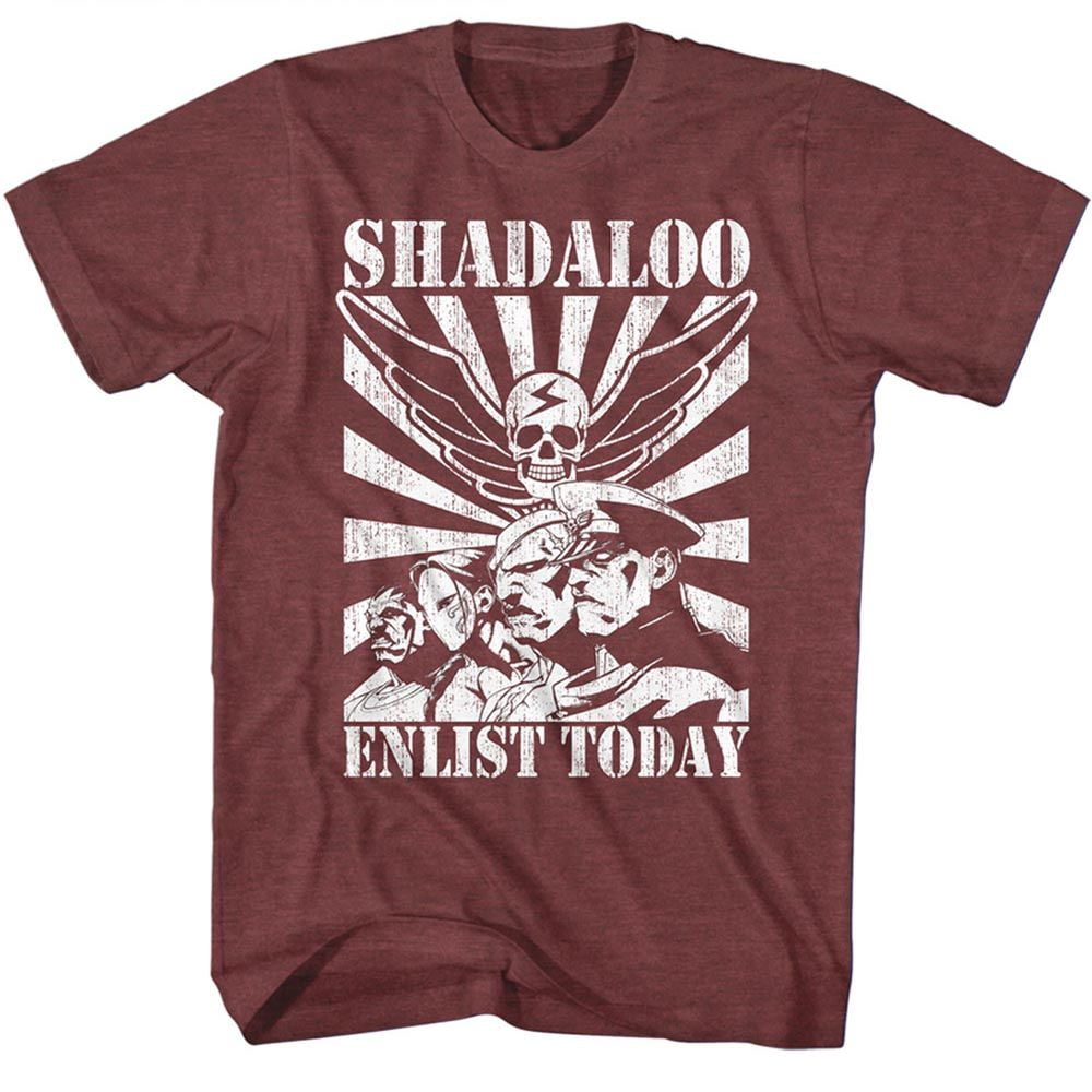 Street Fighter Enlist Today Vintage Maroon Heather Adult T-Shirt ...