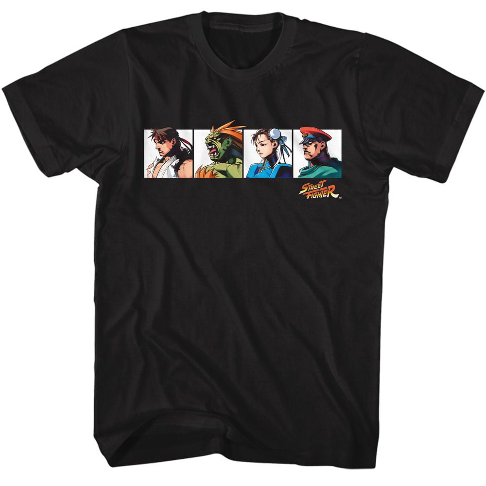 Street Fighter Four Characters Chest Hit Black T-Shirt - Walmart.com