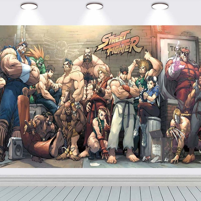 Street Fighter Game Party Supplies Background Backdrop Taspestry Banner ...