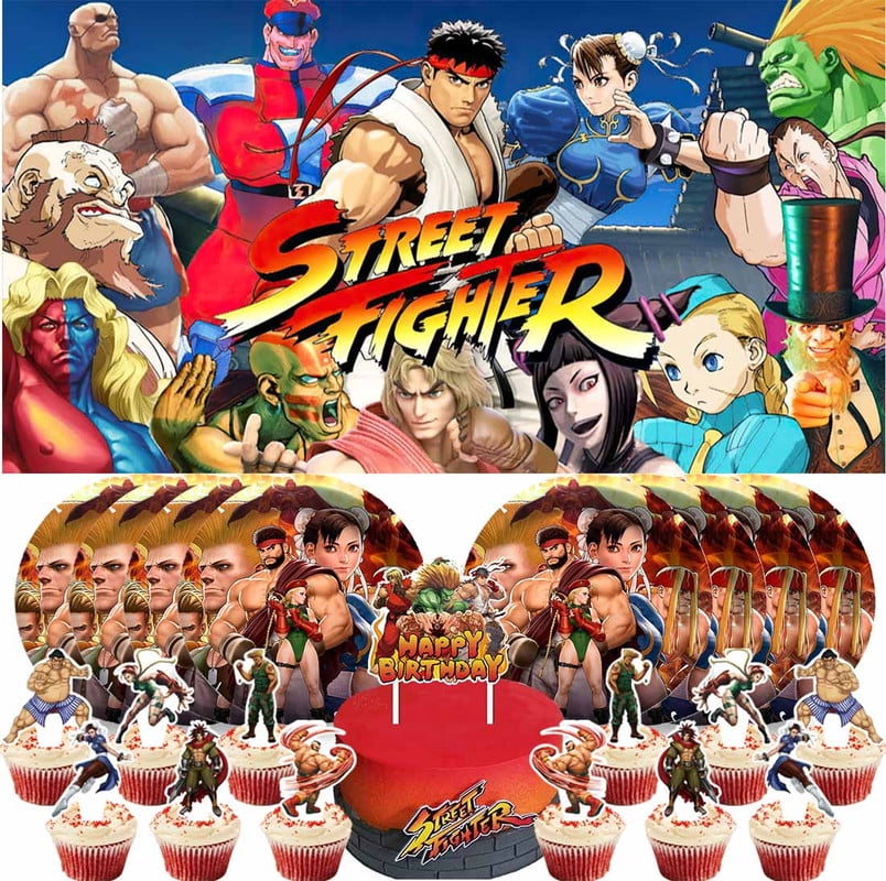 Street Fighter Game Party Supplies Birthday Decorations Plates Banner ...