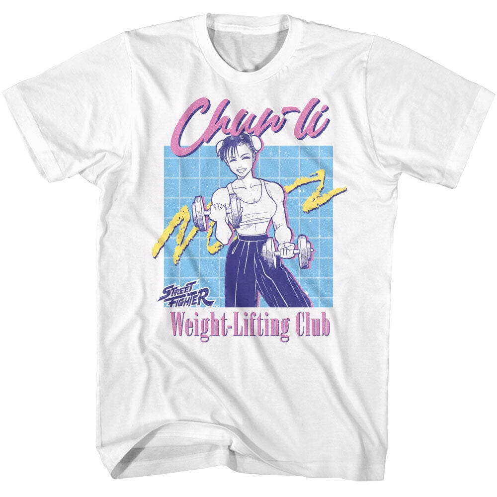 Street Fighter II Mens T-Shirt New Chunli Weight Lifting CapCom Gaming ...