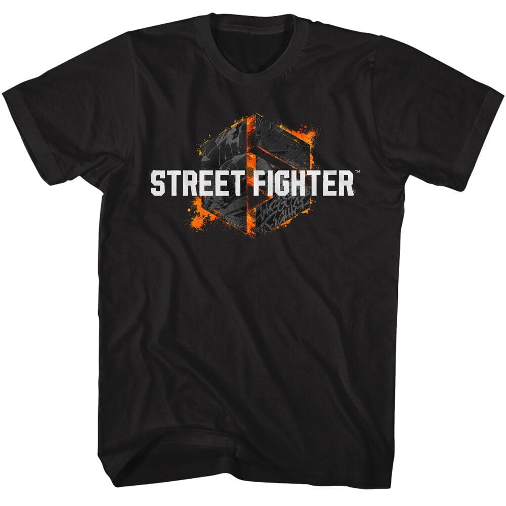 Street Fighter II Mens T-Shirt New Graffiti Logo CapCom Gaming Black ...