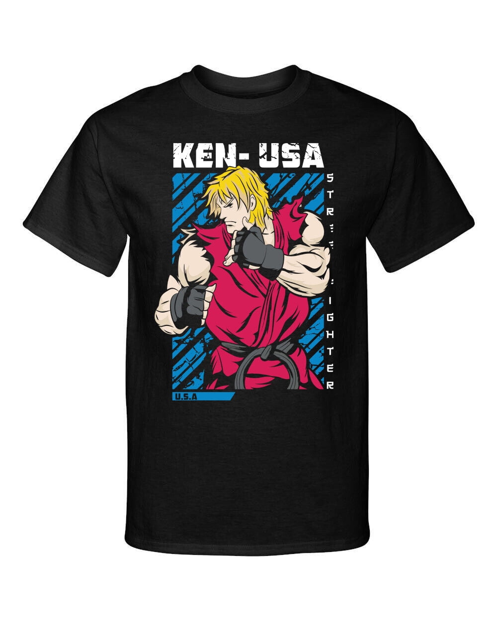 Street Fighter Ken USA Video Martial Arts Gaming Tee Shirt - Walmart.com